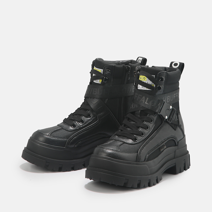 Compra Buffalo Aspha Com1 Laceup Mid BS en negro en BUFFALO®