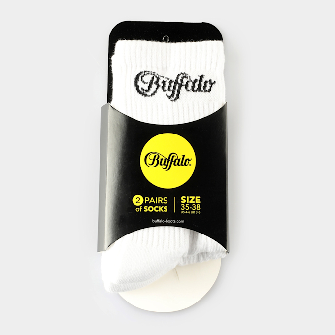 Buy Buffalo Logo Quarter Socks (2 Pack) in white in the BUFFALO® Shop