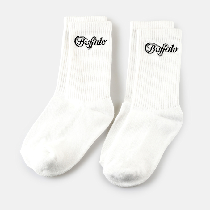 Kaufe Buffalo Logo Crew Socks (2 Pack) in weiß im BUFFALO® Shop
