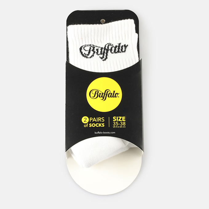 Kaufe Buffalo Logo Crew Socks (2 Pack) in weiß im BUFFALO® Shop
