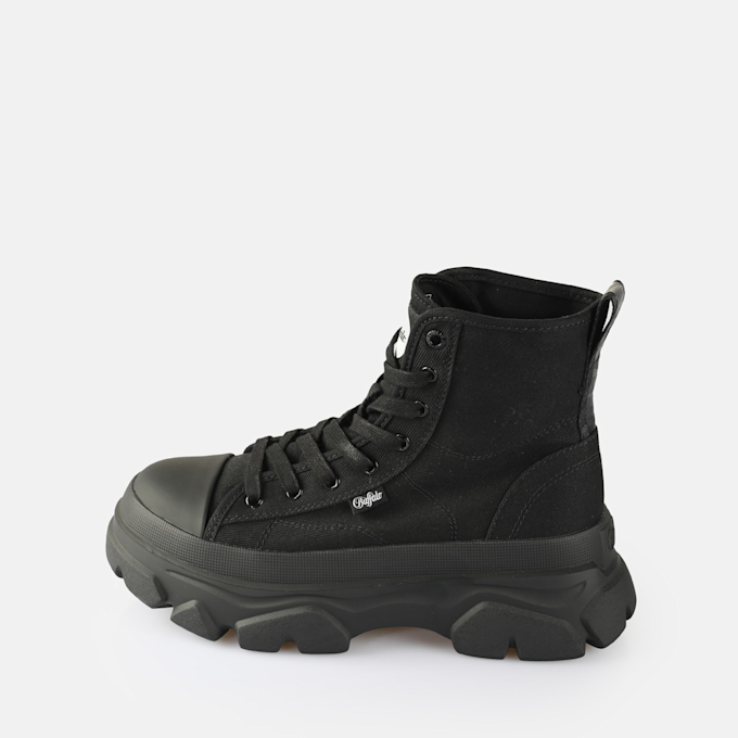 Buy Buffalo CADE LACE UP HI - ORGANIC COTTON - BLACK in black in the ...