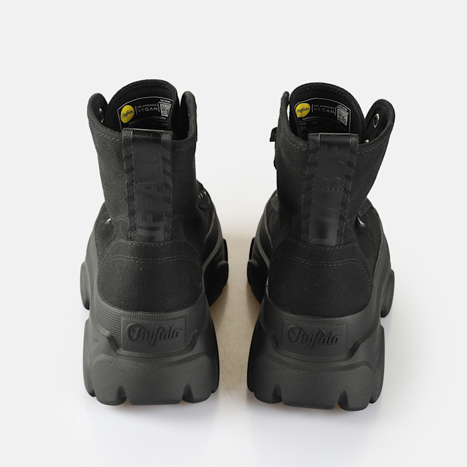 Buy Buffalo CADE LACE UP HI - ORGANIC COTTON - BLACK in black in the ...